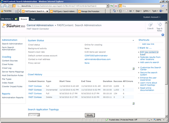 A Static State: Part 5 - FAST for SharePoint 2010 Service Configuration